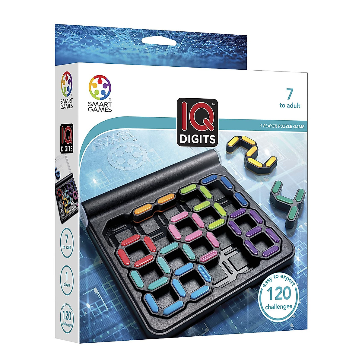 SmartGames IQ Digits Math Deduction Travel Game for Ages 7 - Adult with 120 Challenges