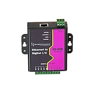 Brainboxes ED-008 ETHERNET TO 8 DIGITAL IO PORTS 8 DIGITAL INPUT/OUTPUT CHANNELS by Brainboxes Limited