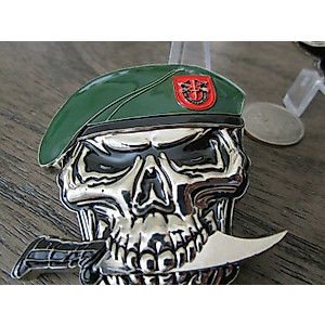 United States Army 7th Special Forces Group Green Berets Creed 7th SFG (A) Reapers Skull Challenge Coin