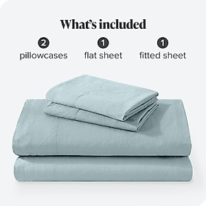 Bare Home Washed Full Sheet Set - Premium 1800 Ultra-Soft Microfiber Bed Sheets - Double Brushed - Hypoallergenic - Stain Resistant (Full, Washed Slate)