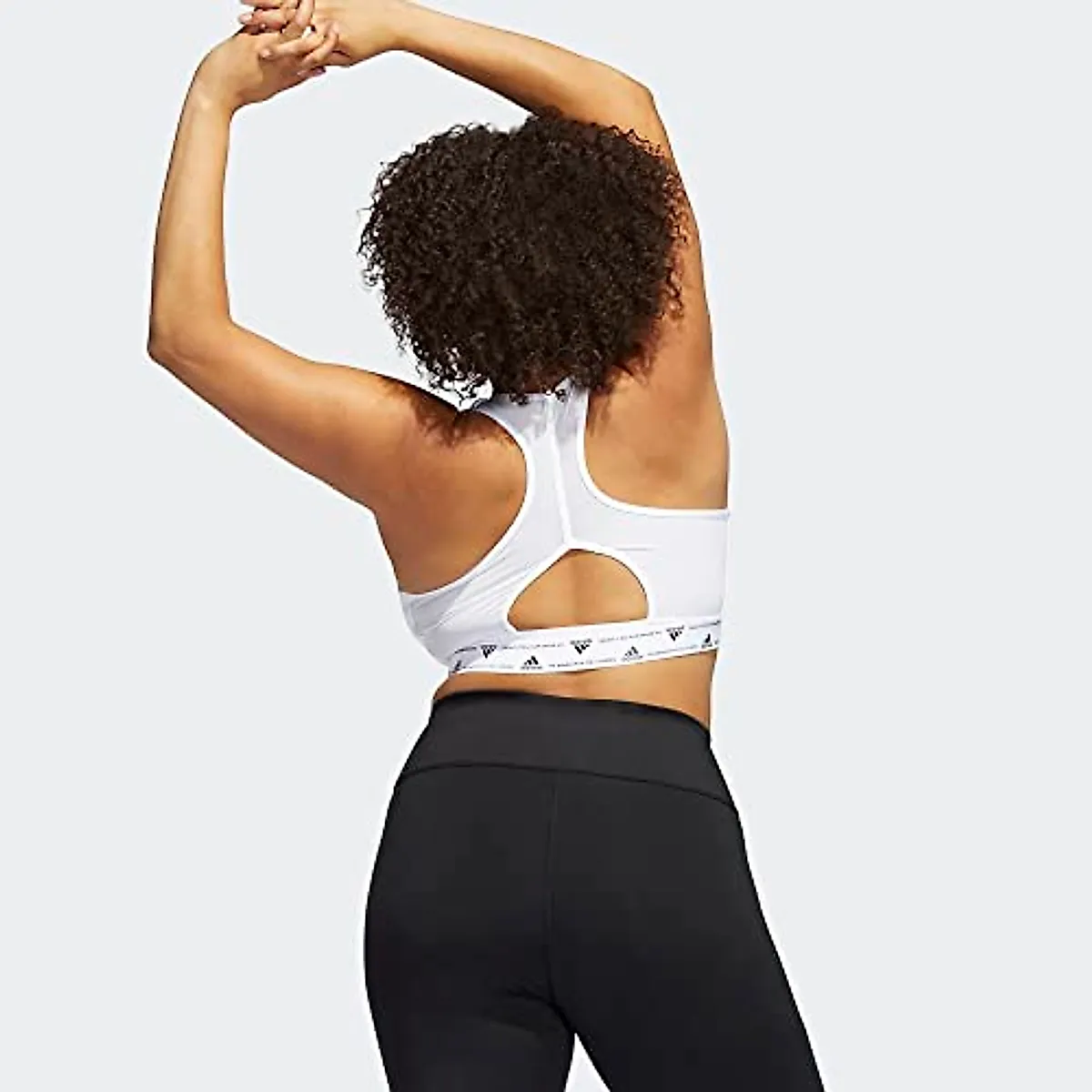 adidas Women's Plus Size Training Medium Support Racer Back Good Level Bra Padded w/ Removable Pads