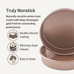 HAPPIELS Passionate Baker Premium Nonstick Bakeware 6-Piece Set, Including Round Cake Pans, 9x13 inch Cake Pan, Square, Loaf, Muffin Pan