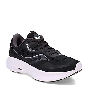 Saucony Men's Guide 15 Running Shoe, Black/White, 10.5 Wide