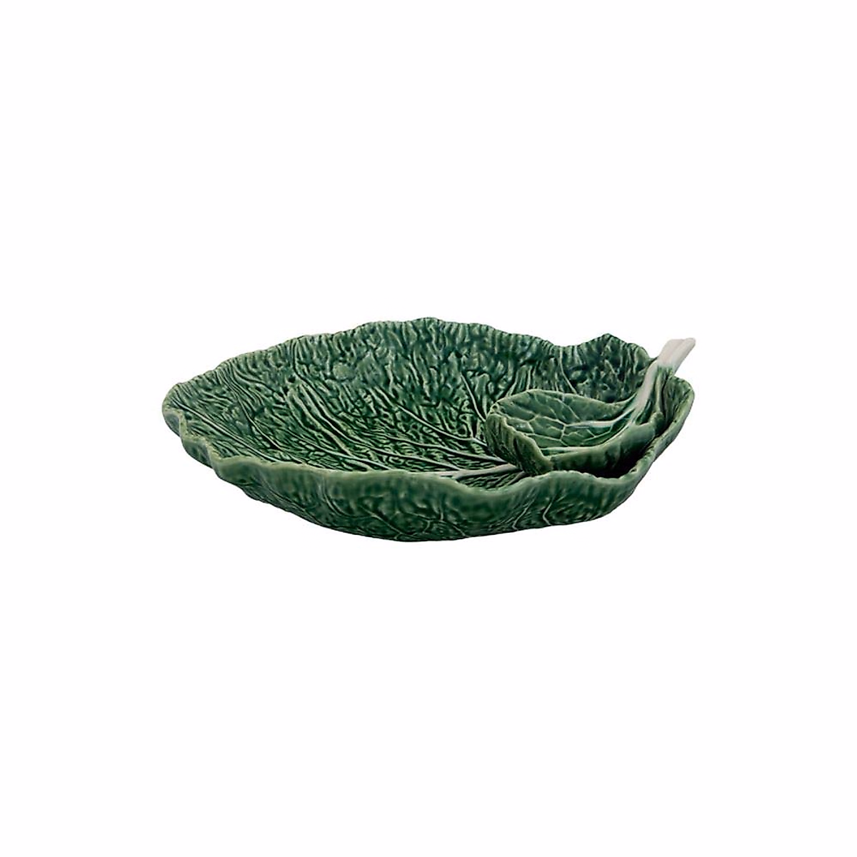 Bordallo Pinheiro 13 Inch Green Cabbage Chip and Dip