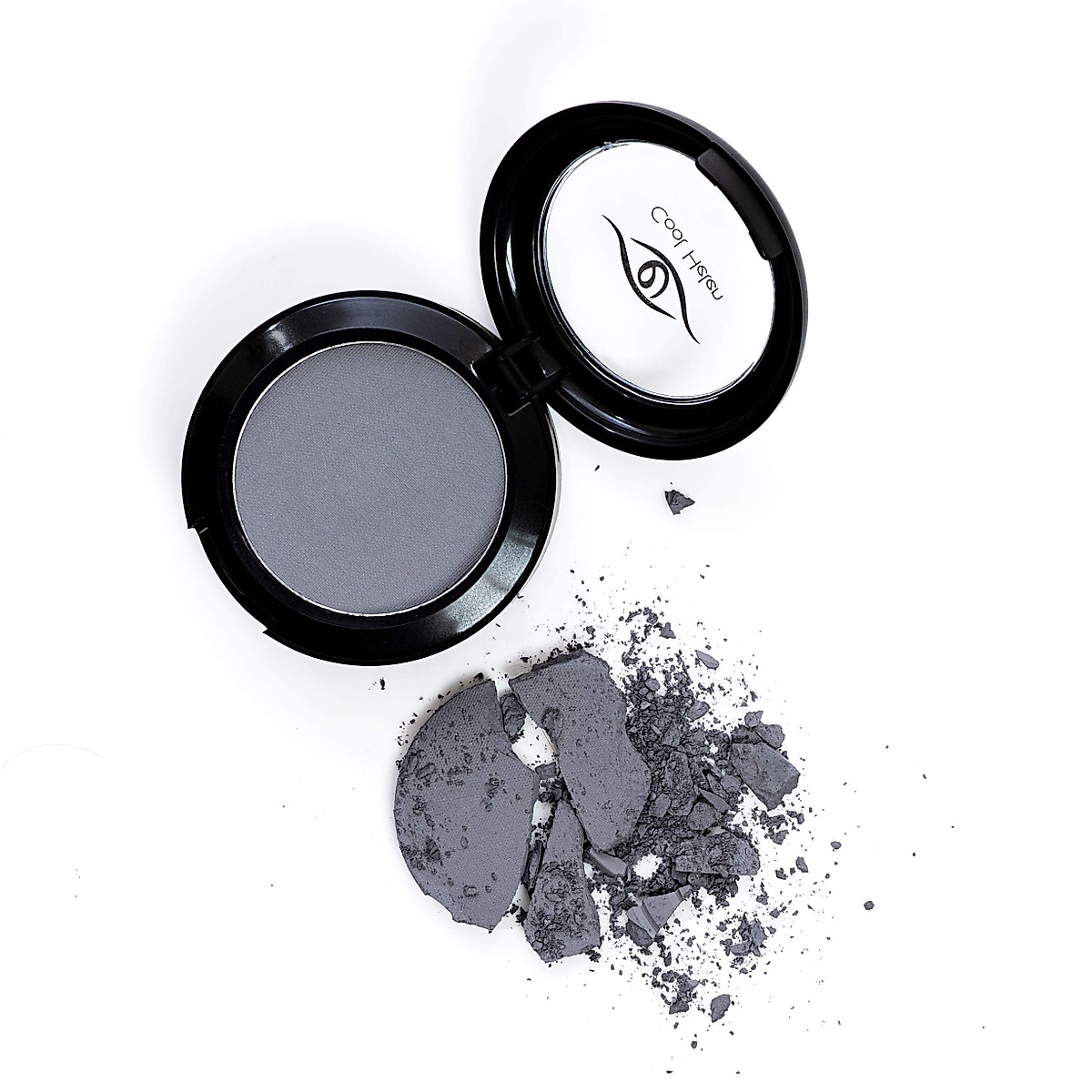 Eye Embrace Cool Helen: Light Gray Eyebrow Powder & Pro Grip Angled Brow Brush Bundle - Waterproof, Cruelty-Free
