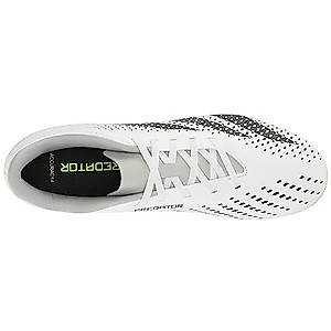 adidas Unisex Predator Accuracy.4 Firm Ground Sneaker, White/Core Black/Lucid Lemon, 10.5 US Men