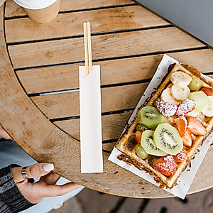 Garneck 100Pcs Chopsticks Paper Bag Cutlery Paper Pocket Pouch Chopsticks Packing Sleeves Flatware Spoon Wrapping Bag for Home Shop White