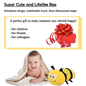 zhidiloveyou Plush Bee Stuffed Animal, Bumblebee Hug Pillow Kawaii Toy for Kids, 17.72 inch
