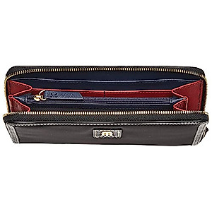 Tommy Hilfiger womens Julia Large Nylon Zip Wallet, Black, One Size US