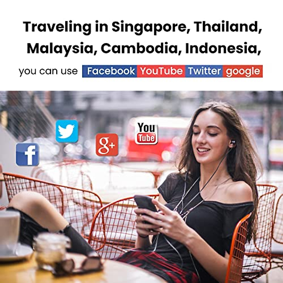 5GB 30 Days Asia SIM Card for Singapore, Malaysia, Thailand, Vietnam, Indonesia, 4G High-Speed Network, 3 in 1 Data Only Sim Card, Standrd/Micro/Nano