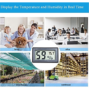Veanic 4-Pack Mini Digital Electronic Temperature Humidity Meters Gauge Indoor Thermometer Hygrometer LCD Display Fahrenheit (℉) for Humidors, Greenhouse, Garden, Cellar, Fridge, Closet