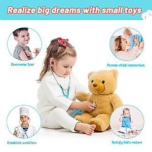 Phobby Durable Doctor Kit for Kids, 27 Pcs Deluxe Pretend Play Medical Kit Toy with Real Stethoscope, Doctor Toys for Toddlers Boys Girls Aged 3 4 5 6 7 8