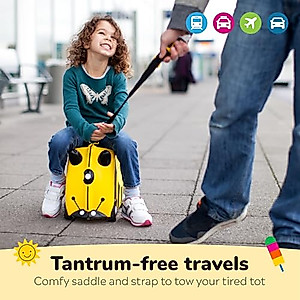 Trunki Ride-On Kids Suitcase | Tow-Along Toddler Luggage | Carry-On Cute Bag with Wheels | Kids Luggage and Airplane Travel Essentials: Bernard Bee Yellow