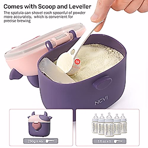 NCVI Baby Formula Dispenser with Scoop and Leveller Portable Storage Formula Containers for Travel, Non-Spill Smart Baby Milk Powder Formula Dispenser for Fruits, Snacks and Nuts (Purple)