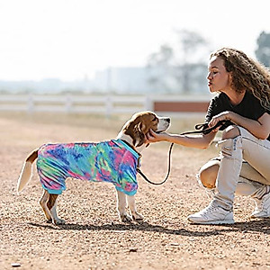 Dog Pajamas Soft Onesies for Small Dogs Boys Girls Tie Dye Winter Pjs Velvet Pet Clothes Puppy Jumpsuits, Pink Small