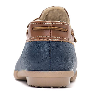 DKSUKO Snow Women's Waterpoof Loafer Shoes Slip On Flat Duck shoe (10 B(M) US, Blue)