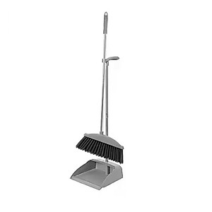 Broom and Dustpan Set for Home Indoor 180 Rotatable Standing Storage Buckle Type Brooms and Dustpan Set with Scraping Teeth and Scraper Deep Cleaning Suitable for Home