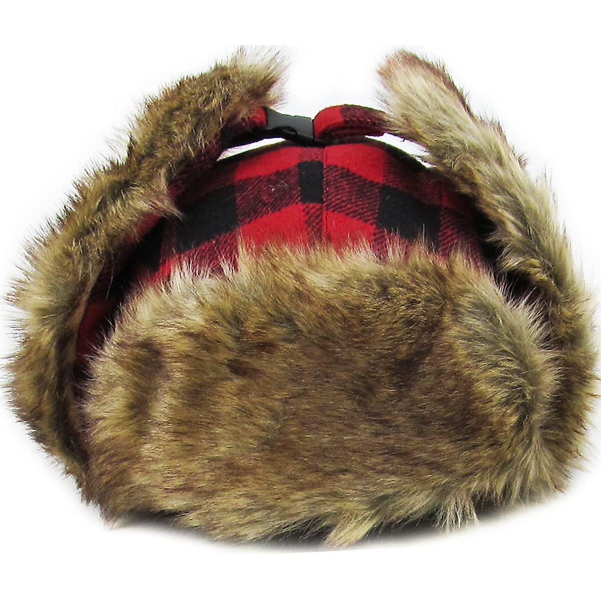 KBW-604 RED-BLK Lumberjack Plaid Aviator Trapper Hat Trooper Ear Flaps Ushanka Eskimo Russian Cold (One Size, Red Black)…