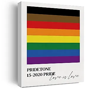 Rainbow Pride Canvas Wall Art Poster Print Gift, Colorful Pride Love is Love Canvas Painting Picture Ready to Hang Home Bedroom Living Room Decor (11.5" x 15")