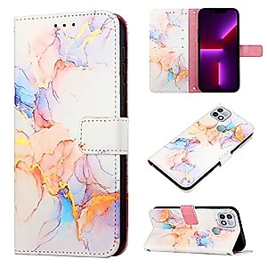 ZHANGUO Mobile Phone Case Bag Designed for Infinix HOT 10i/Smart 5 Pro Marbling Case,Slim Stylish Protective Bumper Case PU Leather Wallet Phone Cover with Card Holder Flip Kickstand Back Cover Case