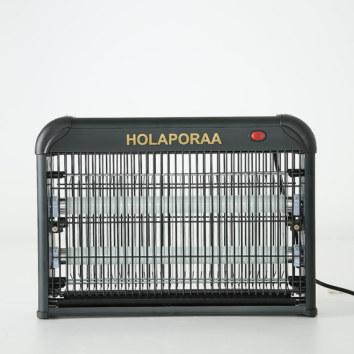 HOLAPORAA Black Electric Bug Zapper Indoor Plug in, 20W 4000V Powerful Fly Insect Gnat Traps Fly Killers Catcher Mosquito Lamp Electric Zapper for Home, 2 Extra Replacement Bulbs