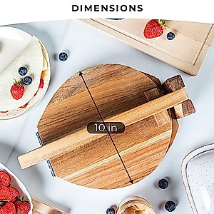 Acacia Wood Tortilla Press Round 10" - Ideal for Tortillas, Roti, Pizza and Quesadillas - Tortilla maker press, Pizza dough press, Roti maker, Quesadilla maker - Durable, Ergonomic and Easy to use