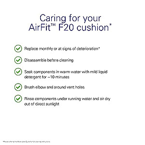 ResMed AirFit F20 Cushion - Full Face Mask Cushion Replacement - Covers Nose and Mouth - Medium