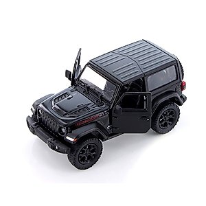 Wrangler Rubicon Inspired Replica 4x4 Hard Top Overlander Diecast Model Toy Car in Black