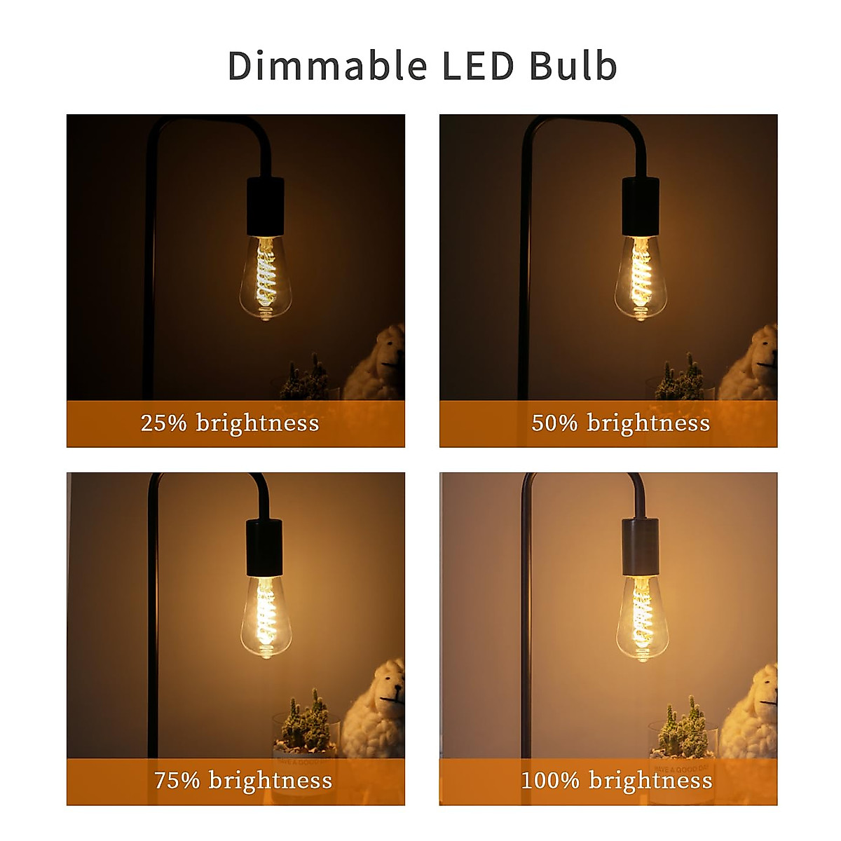 Austin Coast 12 PCS Dimmable Vintage LED Edison Bulbs, 6W Equivalent 60 Watt, Warm White 2700K, Antique Flexible Spiral LED Filament Light Bulb, ST58 (ST19), 600 Lumens, E26 Base, Clear Plastic
