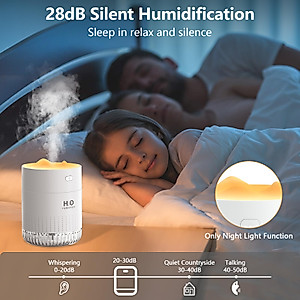 HOTBAG Portable Mini Humidifier For Plants Indoor 500ml Small Cool Mist Humidifier Usb Rechargeable Mini Humidifier For Desk Travel Office Home Nursery Auto Shut-Off 2 Mist Modes With Night Light