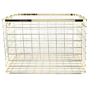 Glomora Gold Wire Mesh Basket,Iron Storage Tray Desktop Storage Basket Large Storage Bins Basket for Home Kitchen Decoration, Cabinets, Pantries,Counter Tops, Office Storage（15.7x14.0x10.6in）
