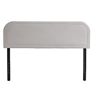 Edenbrook Miller Low Profile, Performance Velvet Headboard for King Size Bed-Gray Upholstered King Headboard