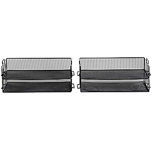 Klickpick Office 4 Tier Stackable Heavy Duty Metal Desktop Letter Tray File Organizer Sorter Desk Document Organizer Shelf Tray Magazine Holder Paper File Newspaper Organizer Tray (Black)