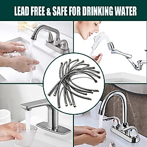 【New Version】Faucet Water Supply Connector Line Braided Stainless Steel, Premium Faucet Supply Line 24 inch - 3/8 Female Compression Thread x 1/2 Female Iron Pipe Thread (10 Pack)