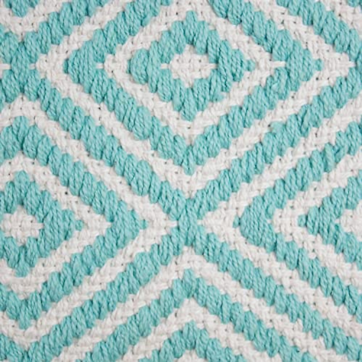 DII Woven Cotton Throw Rug, Area Rugs for Kitchen, Bedroom, Bathroom or Entry Way, Small Rug, 2x3, Diamond Aqua