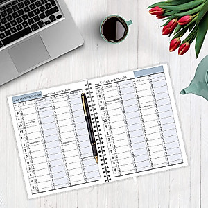 Appointment Book, Schedule Planner by StriveZen, 2024 2025, Daily, Hourly, 15 Minutes Increments, Weekly Scheduling, 7" x 8-3/4", Pockets, 128 Pages, HARDCOVER, UNDATED