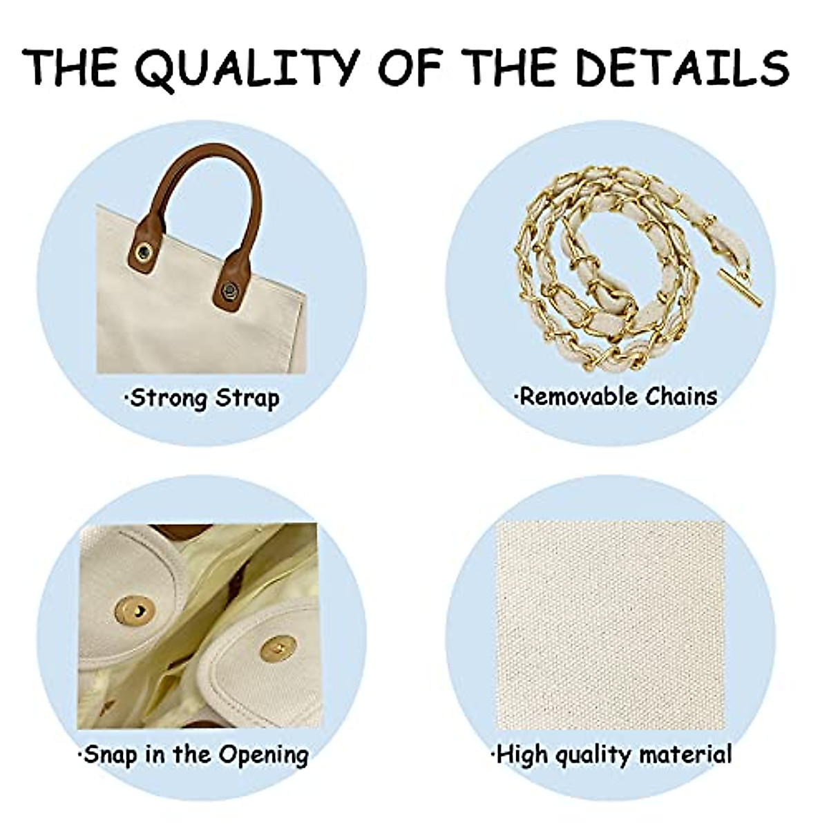 Hidora Women Canvas Handbag Purses Large Capacity Shoulder Bag For Ladies Daily Tote Bag（Beige）