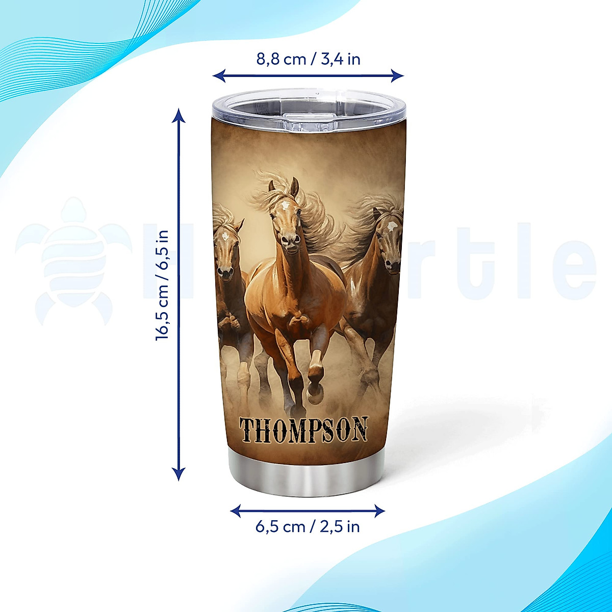 Hyturtle Personalized Gifts For Horse Lover - Live Like Someone Left The Gate Open Custom Stainless Steel Tumbler 20oz With Lid - Idea Farm Animal Lover Gifts For Women Girl On Birthday, Christmas