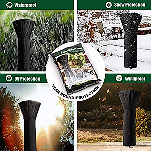 DoreenBow Patio Heater Cover 420D Oxford Fabric Outdoor Heater Cover Waterproof with Zipper Anti-Snow, Wind-Resistant Dust-Proof Cover for Patio Heater (89'' H x 33" D x 19" B)