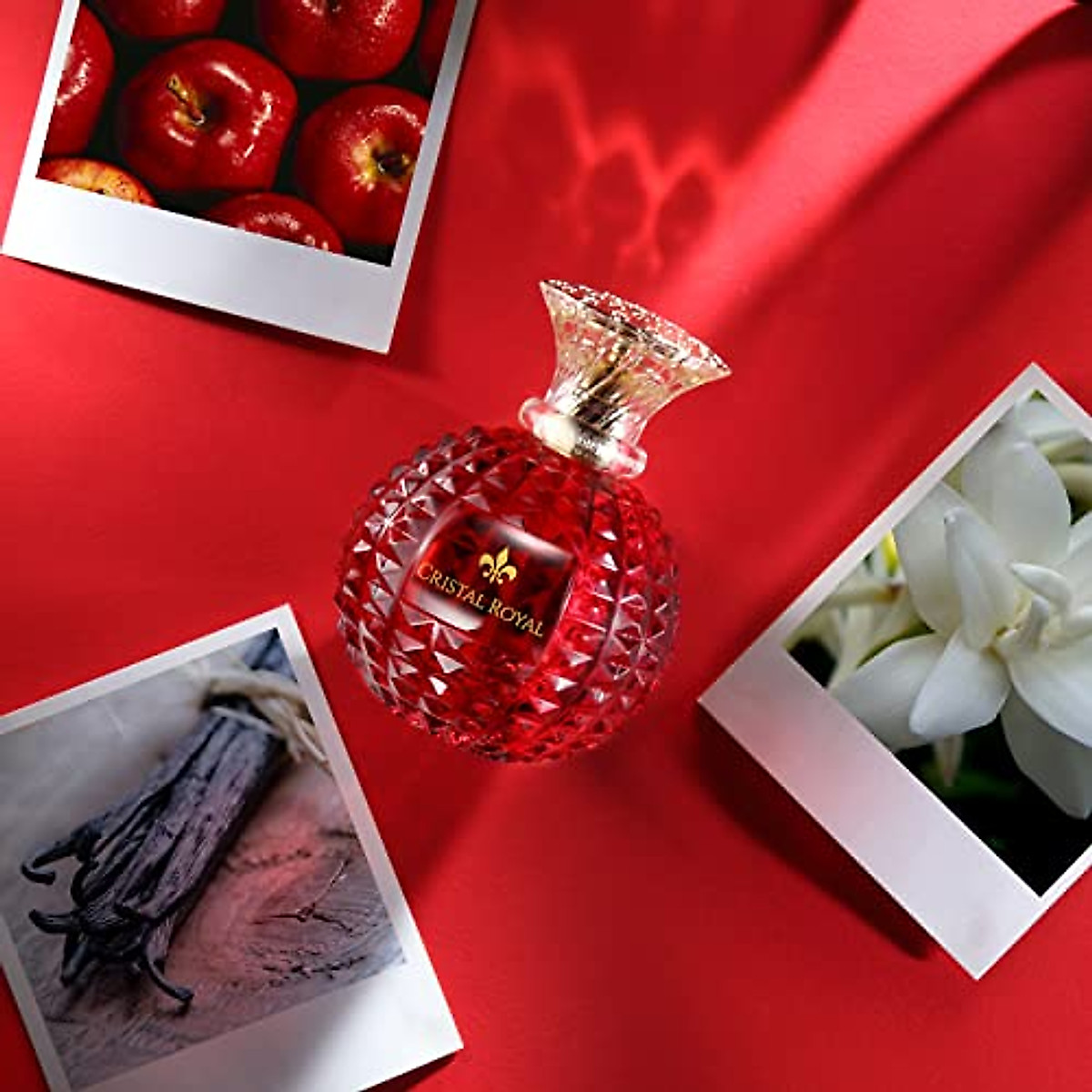 Princesse Marina de Bourbon Cristal Royal Passion Eau de Parfum for Women - Opens with Pear, Blackcurrant and Bergamot - Blended with Jasmine and Violet - For Elegant Ladies - 3.4 oz