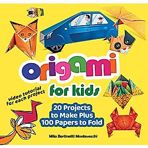 Origami for Kids: 20 Projects to Make Plus 100 Papers to Fold (Happy Fox Books) Fun and Creative Paperfolding Kit with Easy Fold Lines and Instructions for Bunnies, Crabs, Bugs, Dogs and More