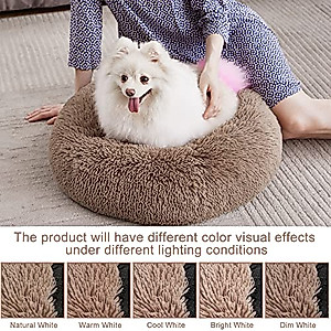 MIXJOY Orthopedic Dog Bed Comfortable Donut Cuddler Round Dog Bed Ultra Soft Washable Dog and Cat Cushion Bed (20''/23''/30'') (23'', Brown)