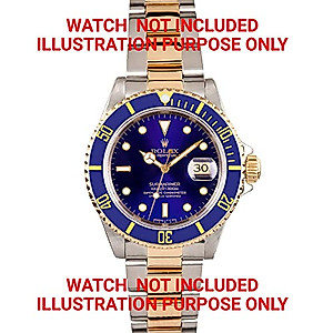 Ewatchparts BEZEL & INSERT COMPATIBLE WITH ROLEX SUBMARINER SERTI 18K 16613 REAL GOLD BLUE GOLD FONT