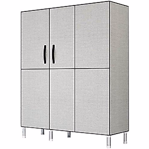 Wardrobe Cloth Closet for Bedroom, Freestanding Hanging Rod Portable Freestanding Closet Storage Organizer Shelf Storage Cabinet for Extra Storage,125 x 45 x 175 cm FANJIANI