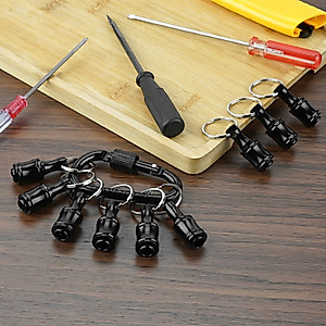 LUEXBOX 1/4 Inch Bit Holder Keychain, Hex Screwdriver Bits Holder Extension Bar, Quick Change Screw Bit Holder for Most Electric, Hand-held Screwdrivers and Drill Bits (A: Black 6pack)