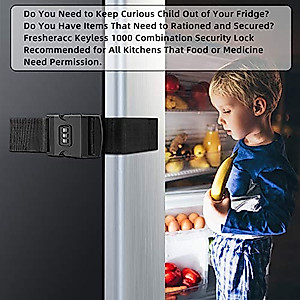 Child Baby Safety Strap Lock Latch for Fridge Refrigerator Freezer Cabinet Drawer RV Oven, (2 Packs) 1000 Combination Reusable Toddler Kids Proof Door Safe Locks Easy to Install No Damage (Black)