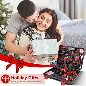 Home Tool Set with Power Drill, 85 Piece Electric Drill Kit with 12V Cordless Drill Driver, Household Tool Kit for All Purpose, Drill Sets Combo Kit with Tool Case for DIY Project and House Repair