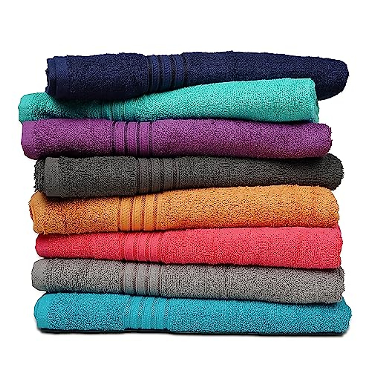 ZUPERIA Classic Bath Towels - 8 Pack - 27" x 54" - Ultra Soft 100% Cotton Large Bathroom Towels, Highly Absorbent Towel for Bathroom, Ideal for Pool, Home, Gym, Spa, Hotel (Assorted)