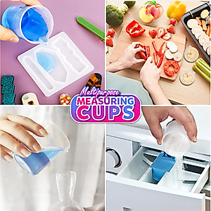 LEOBRO 24 PCS 100ml Resin Measuring Cups with 35PCS Mixing Sticks, Graduated Epoxy Resin Mixing Cups, Small Beaker, Plastic Measuring Cup for Epoxy Resin, Paint, Art Craft, Soap Candle Tumbler Making