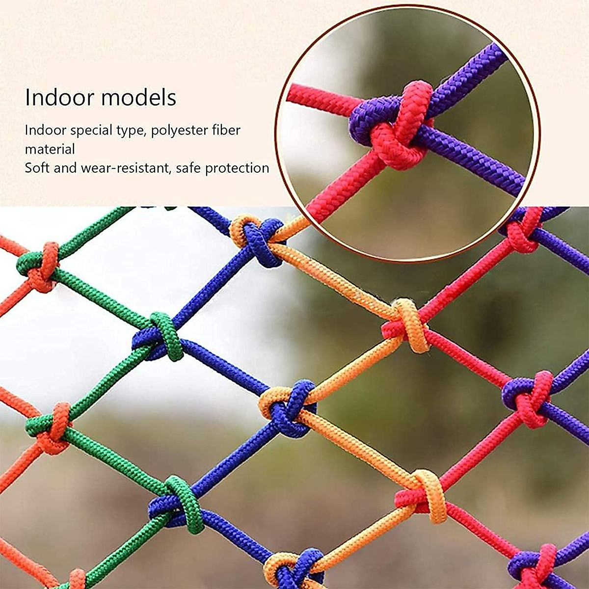 AWSAD Children Railing Safety Net Anti Falling Stairs Balcony Protection Net Nylon Rope Net Ceiling Net Hanging Clothes Net Playground Rope Mesh Color : 6mm Rope, Size : 1×10m(3×33ft)